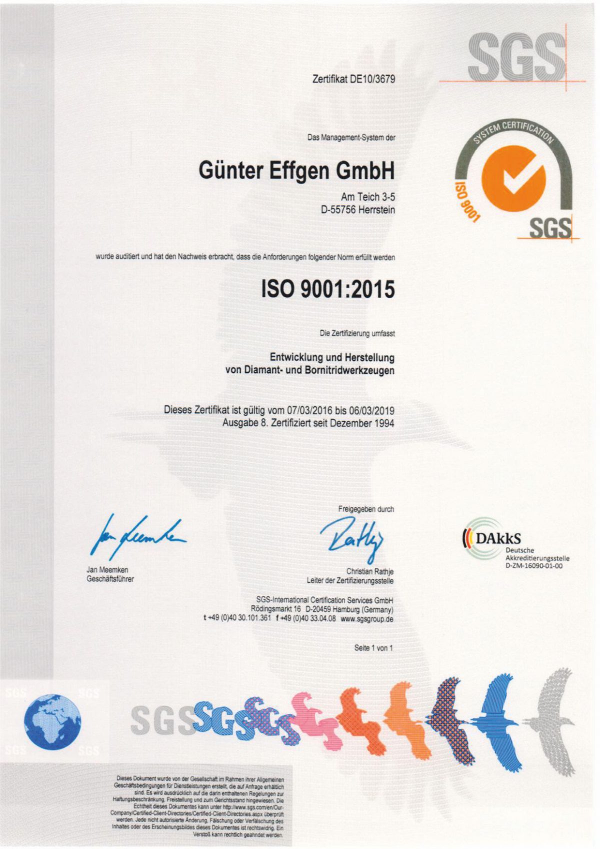 MANAGEMENTSYSTEM - EFFGEN LAPPORT SCHLEIFTECHNIK